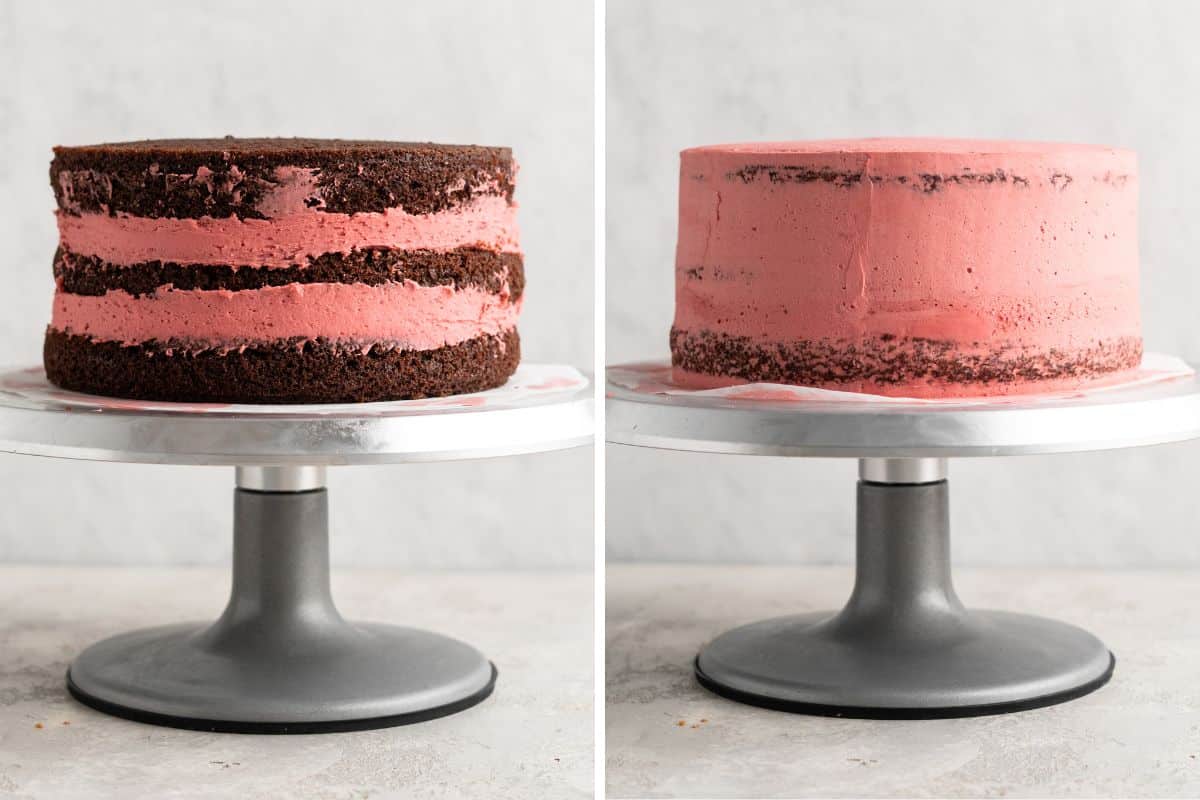 Chocolate Raspberry Cake {with Raspberry Buttercream} - Grandbaby Cakes