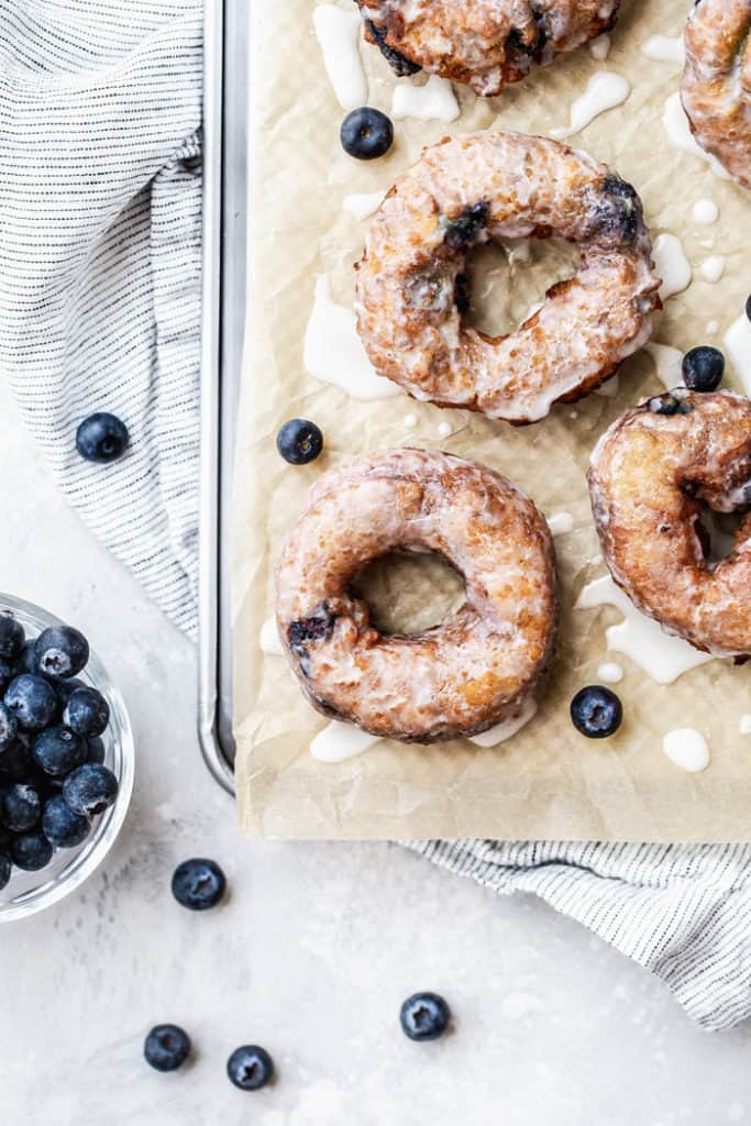 Blueberry Glazed Doughnuts - Grandbaby Cakes