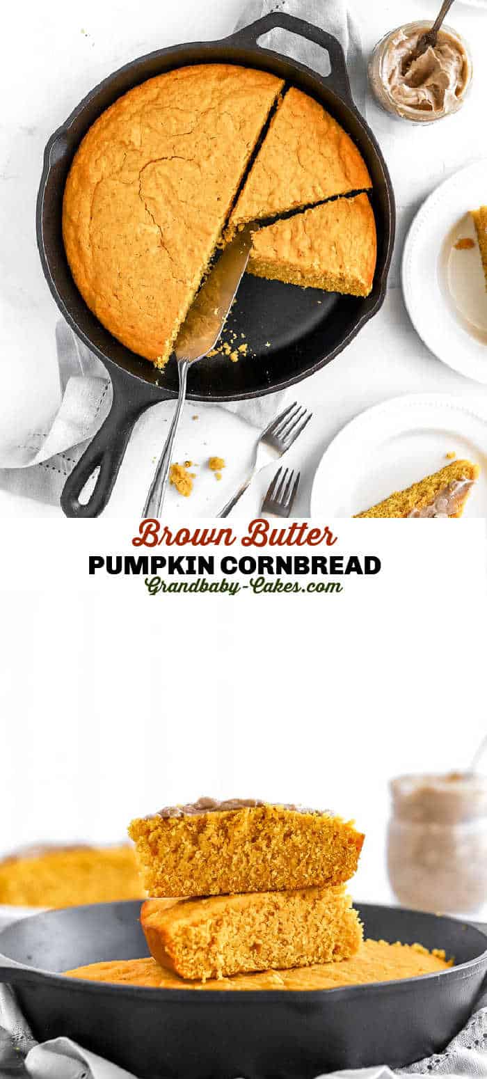 Pumpkin Cornbread {With Cinnamon Butter} - Grandbaby Cakes
