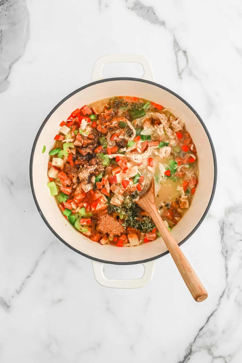 Andouille Creole Pot Pie - Grandbaby Cakes