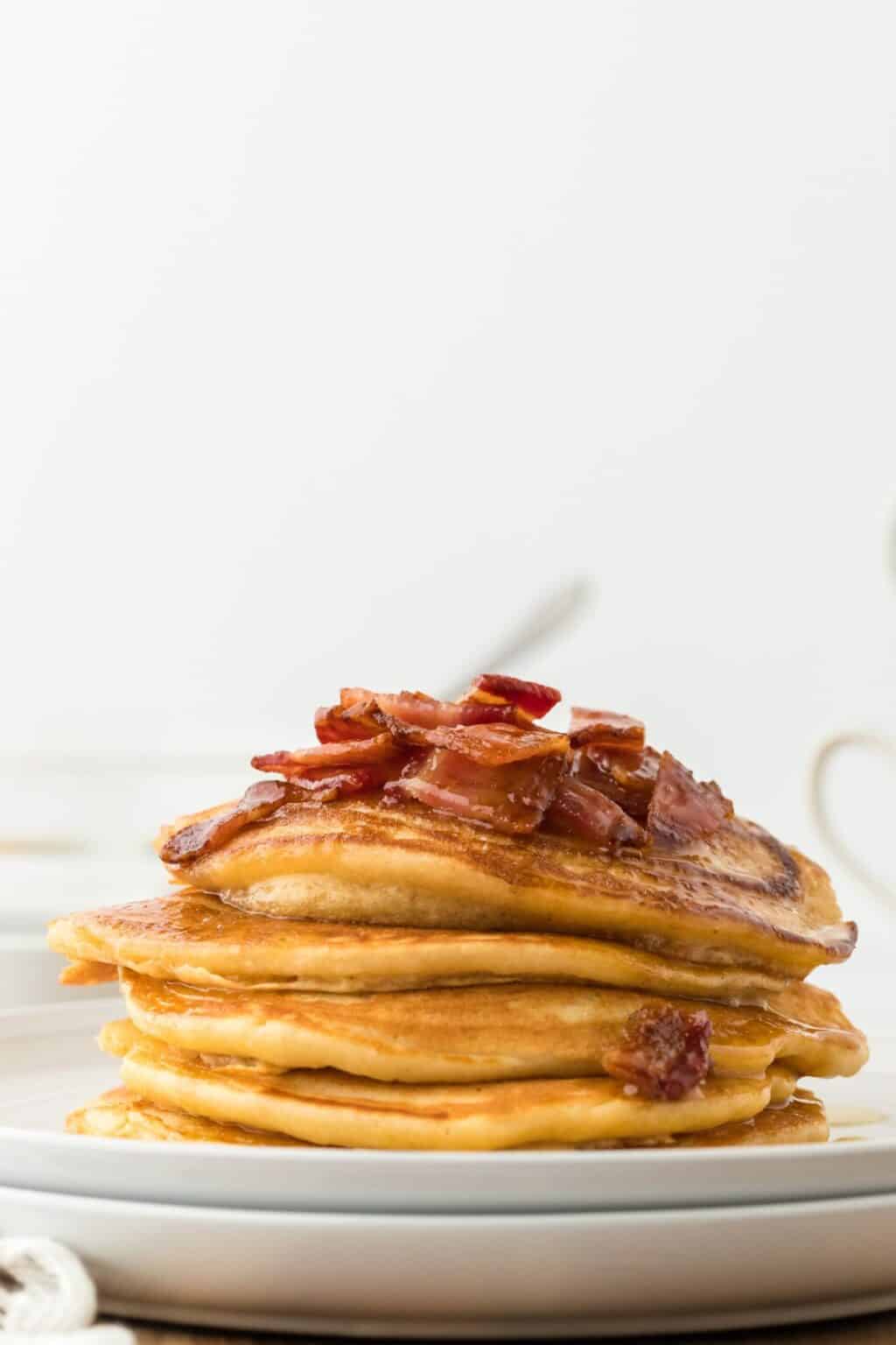 Brown Sugar Pancakes with Maple Bacon Syrup - Grandbaby Cakes