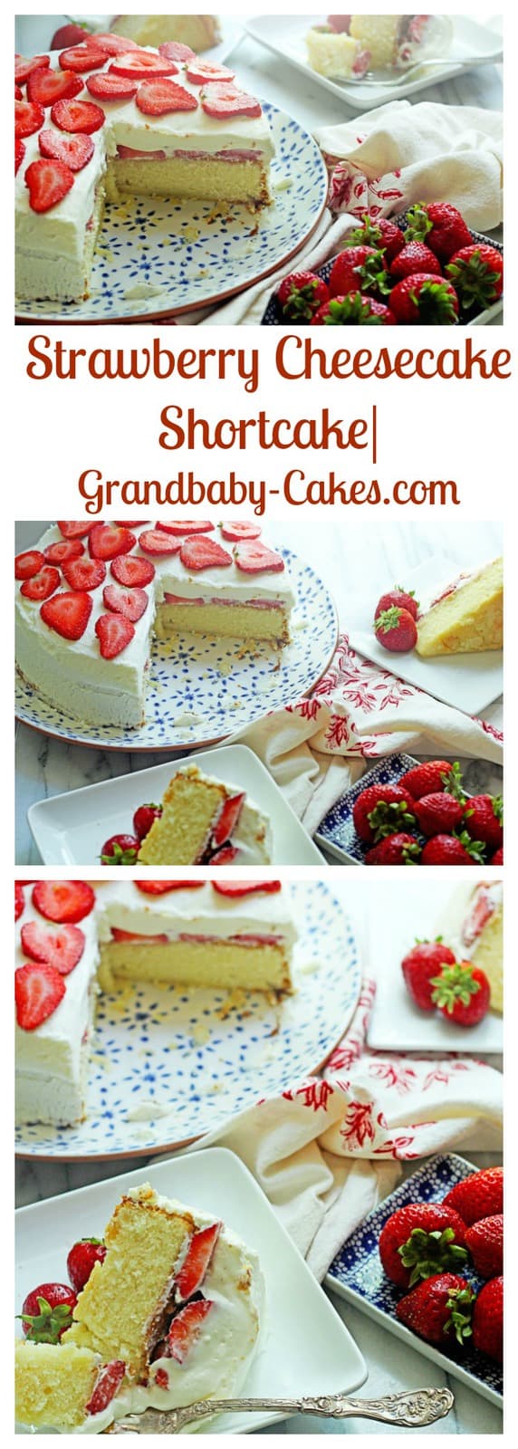 Easy Two Layer Strawberry Shortcake Cheesecake - Grandbaby Cakes