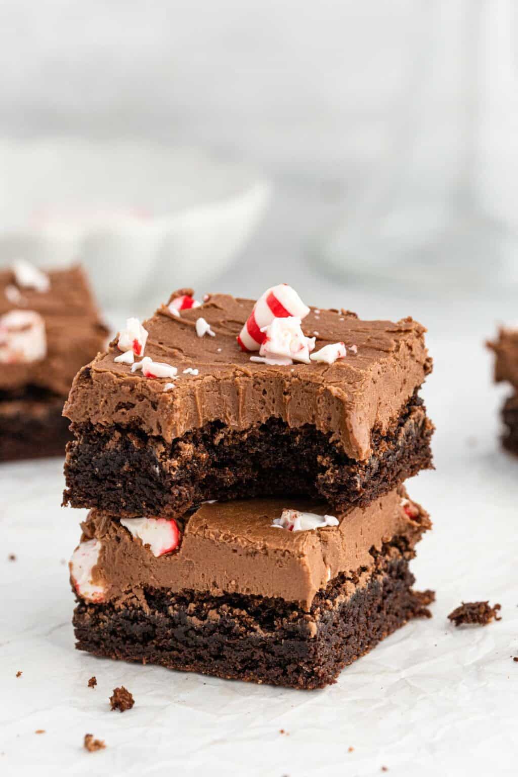 Peppermint Brownies {With Frosting!} - Grandbaby Cakes