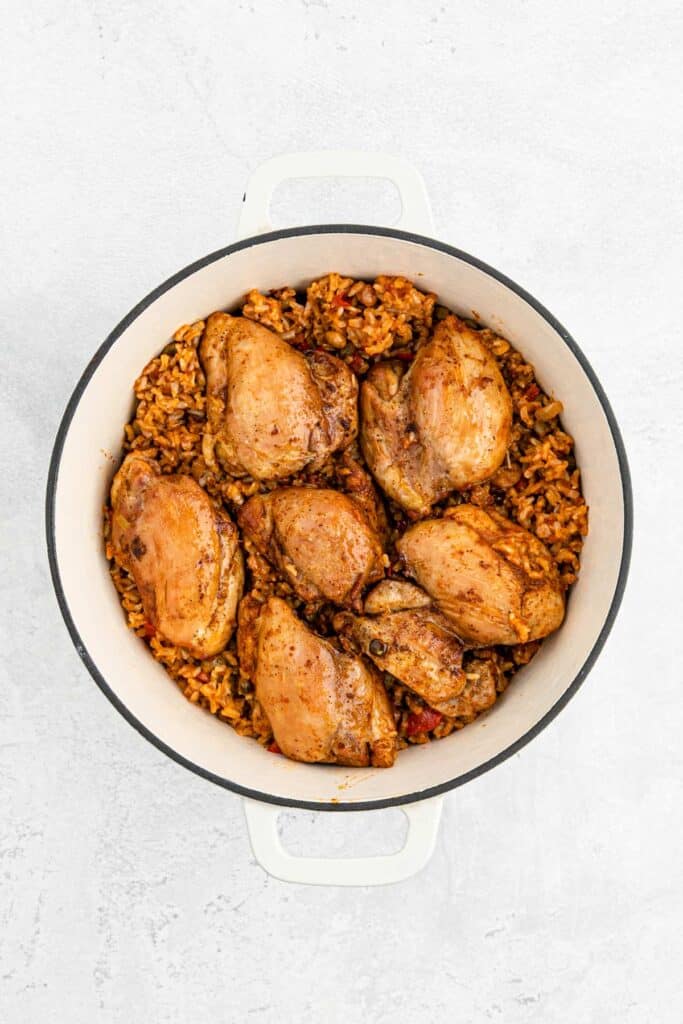 Spanish Chicken and Rice (With How To Video!) - Grandbaby Cakes