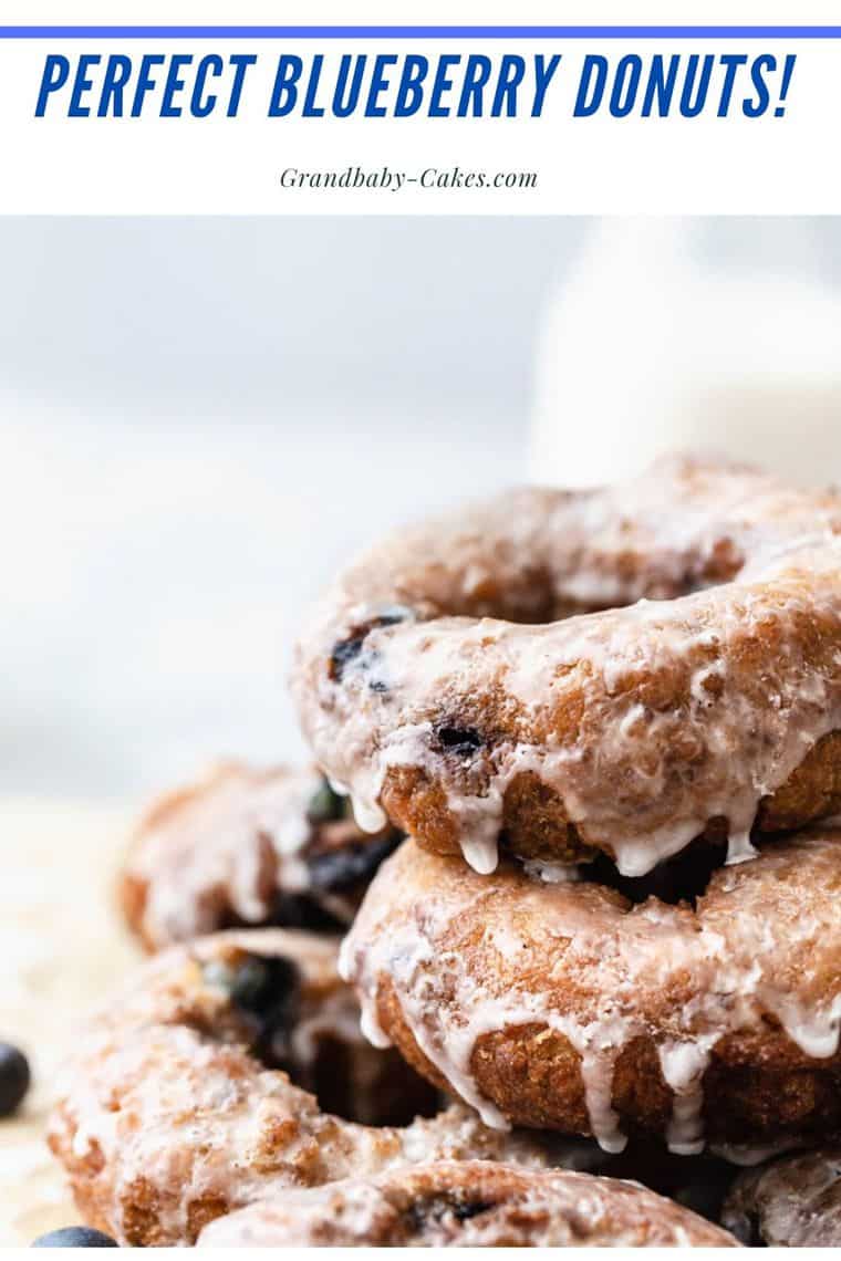 Glazed Blueberry Doughnuts - Grandbaby Cakes