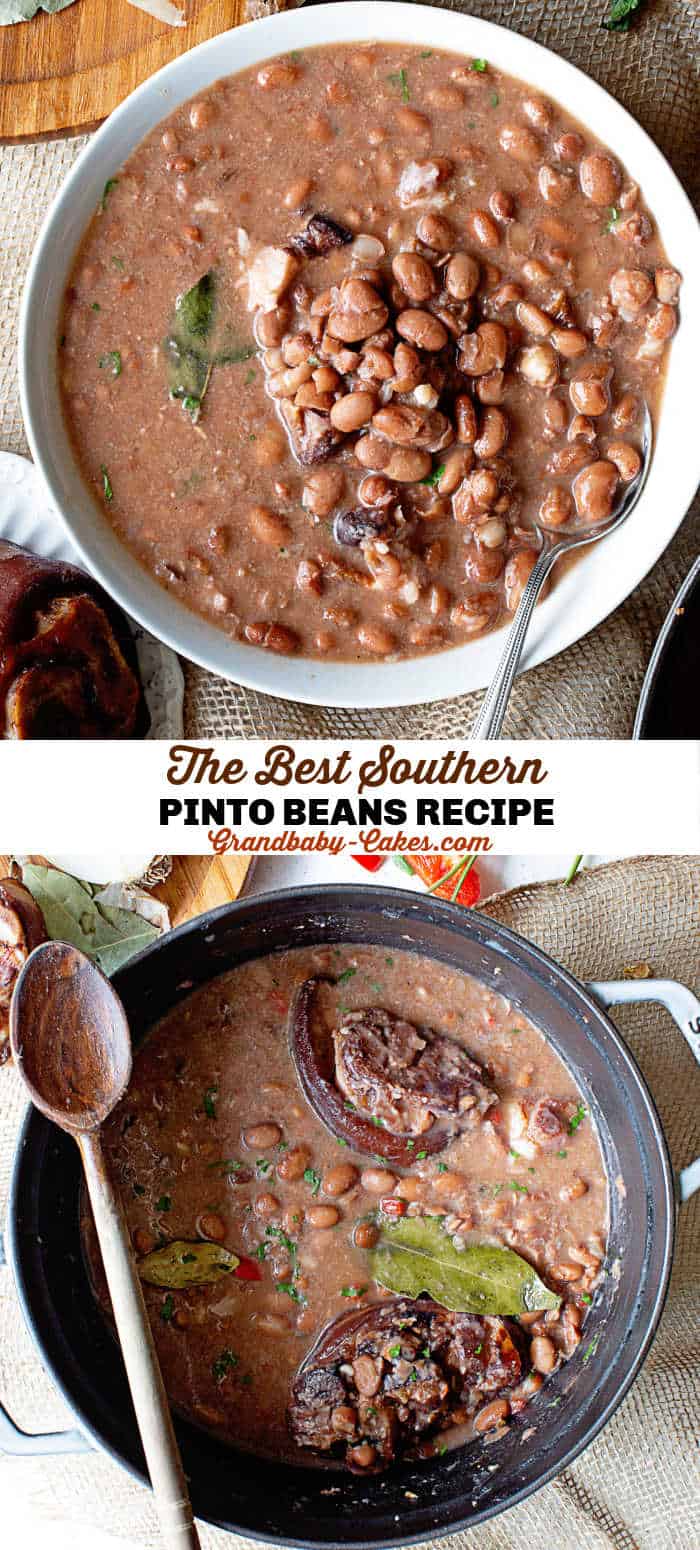 Mama's Southern Pinto Beans Recipe {Ham Hocks Included!}