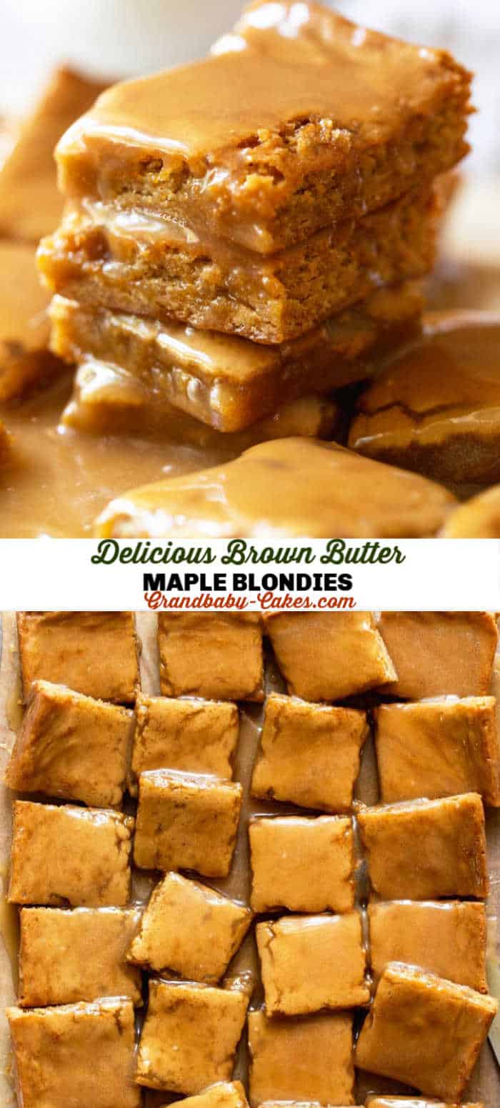 Maple Blondies (with brown butter!) - Grandbaby Cakes