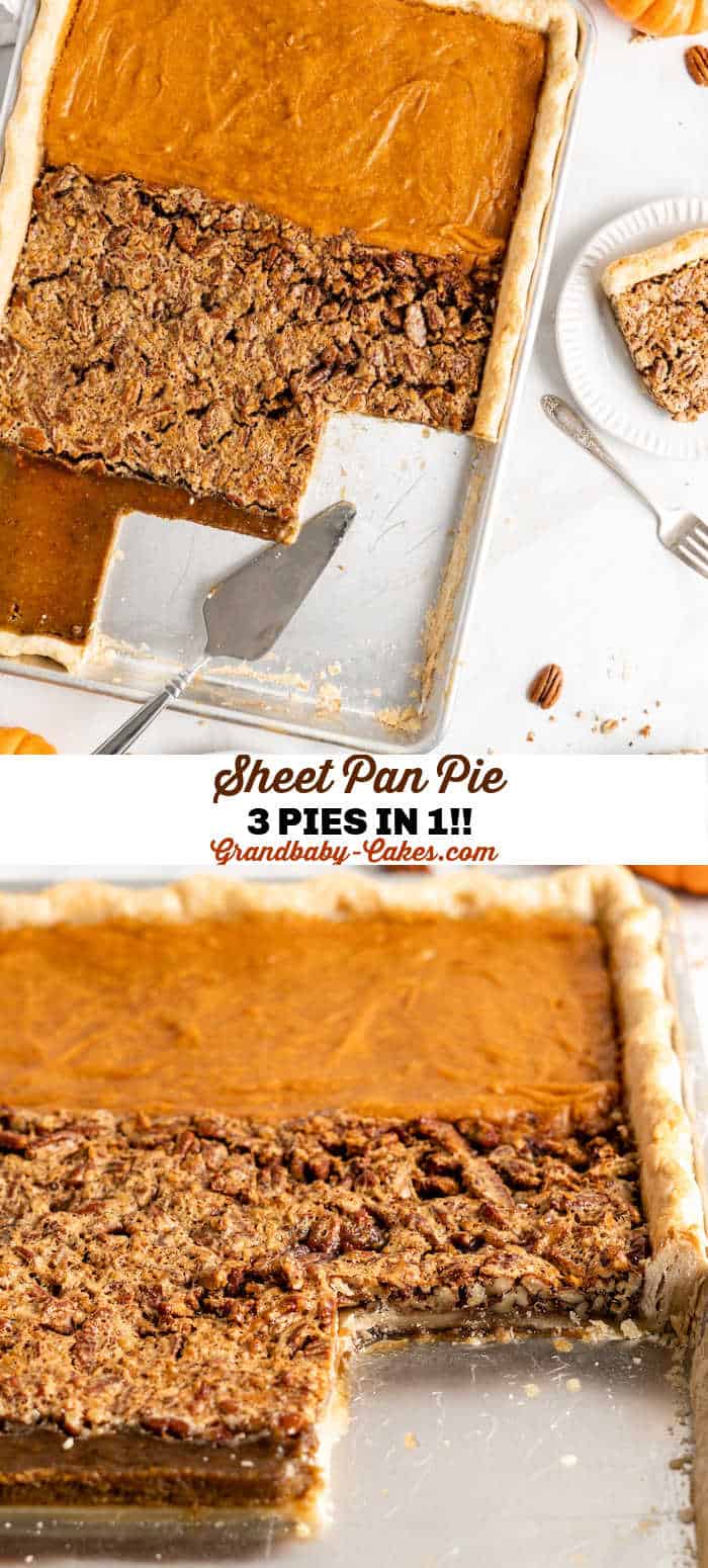 Sheet Pan Pie (3 Flavors in One!) - Grandbaby Cakes