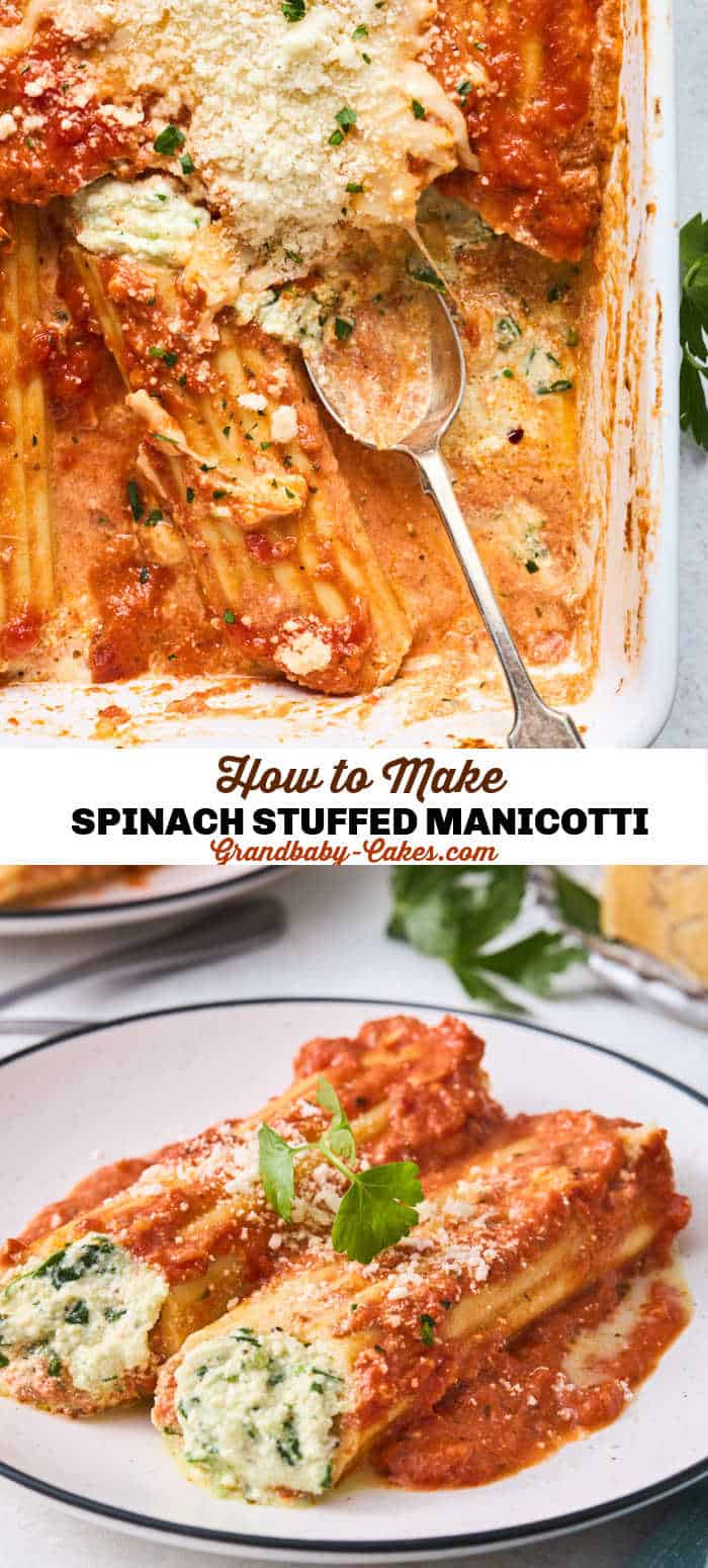 No-Fuss Cheese Manicotti - Grandbaby Cakes