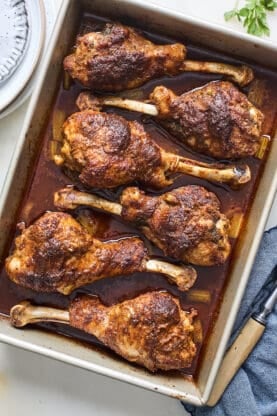 Juicy and Flavorful Roasted Turkey Legs {One-Pan Recipe} - Grandbaby Cakes