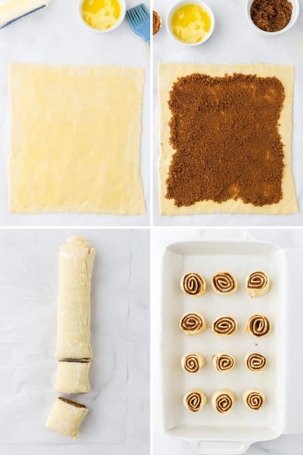 Easy Cinnamon Rolls {Puff Pastry Recipe} - Grandbaby Cakes