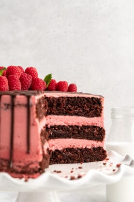 Chocolate Raspberry Cake {with Raspberry Buttercream} - Grandbaby Cakes