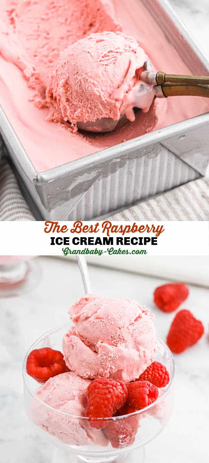 Seriously Creamy Raspberry Ice Cream - Grandbaby Cakes