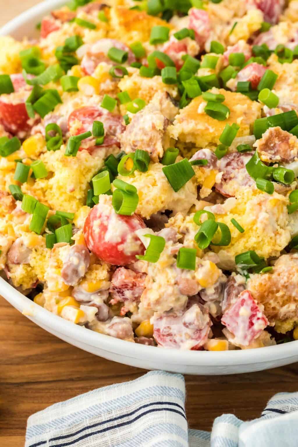 Real Deal Cornbread Salad - Grandbaby Cakes