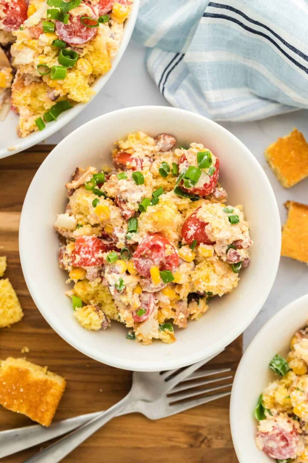 Real Deal Cornbread Salad - Grandbaby Cakes