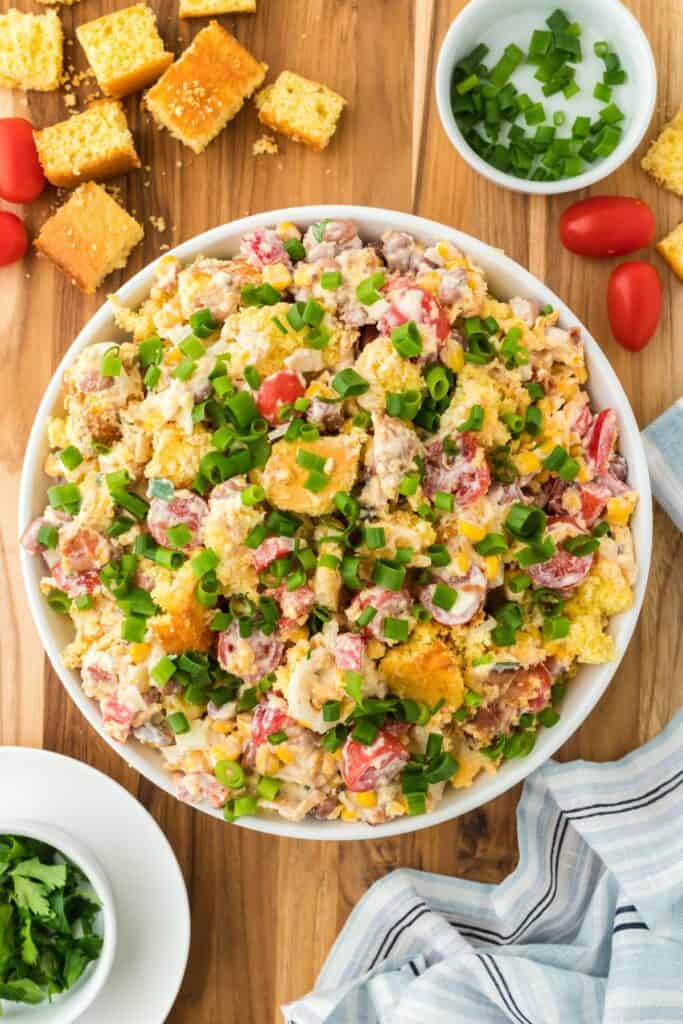 Real Deal Cornbread Salad - Grandbaby Cakes