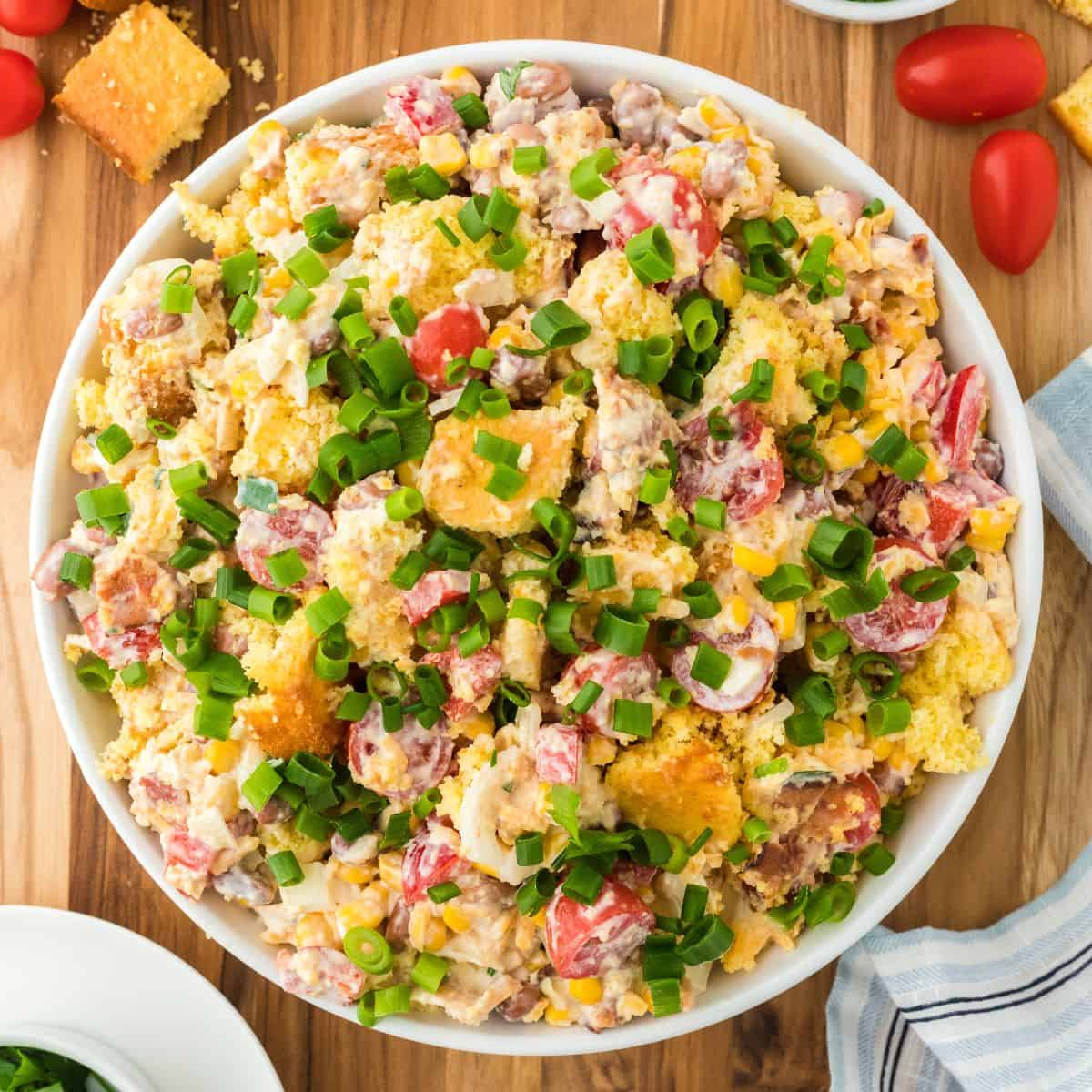 Real Deal Cornbread Salad - Grandbaby Cakes