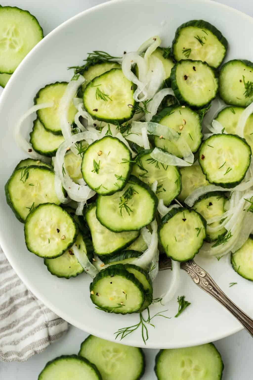 Tangy Sweet Cucumber and Onion Salad recipe - Grandbaby Cakes