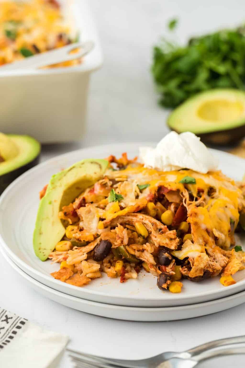 Seriously Easy Southwestern Chicken Casserole - Grandbaby Cakes