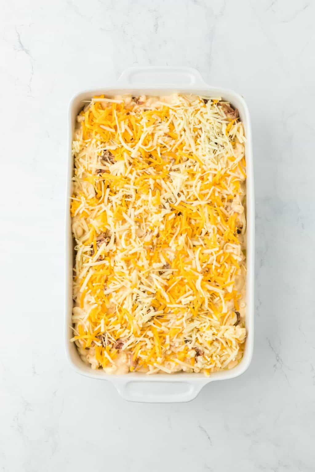 5 Cheese Pulled Pork Mac and Cheese - Grandbaby Cakes