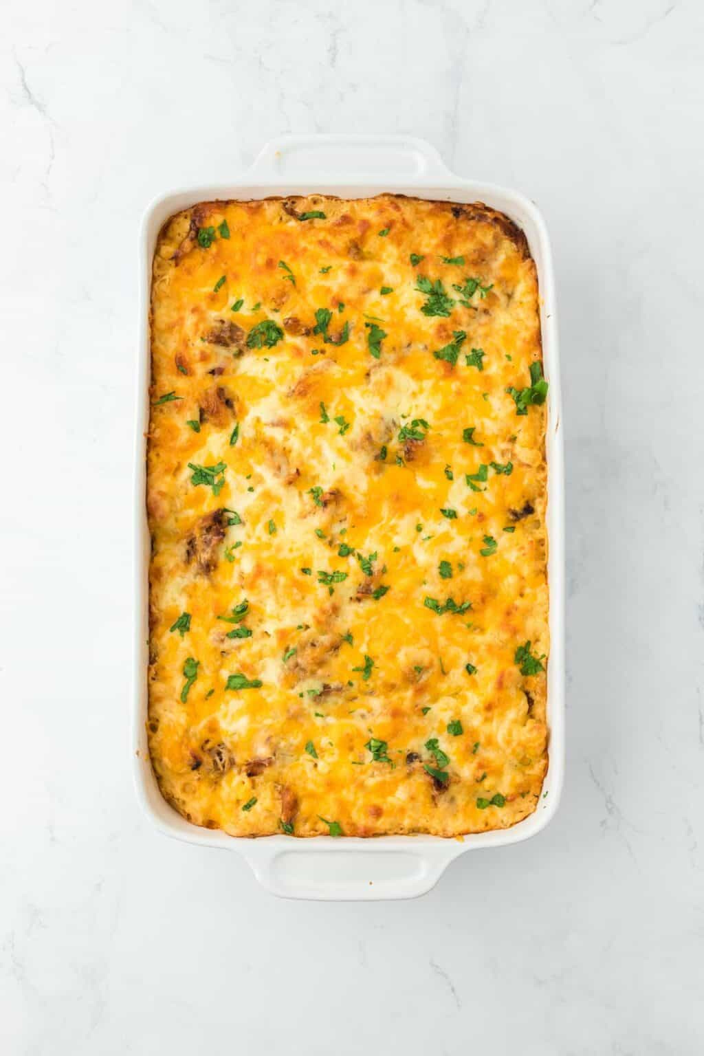 5 Cheese Pulled Pork Mac and Cheese - Grandbaby Cakes